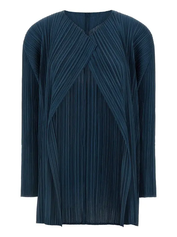 Issey Miyake Mellow Pleats Cardigan - Blue