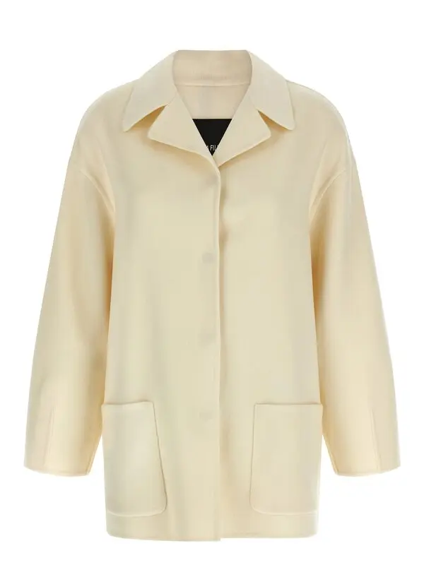 Fabiana Filippi Unlined Cashmere Coat With Jewel Detail - White