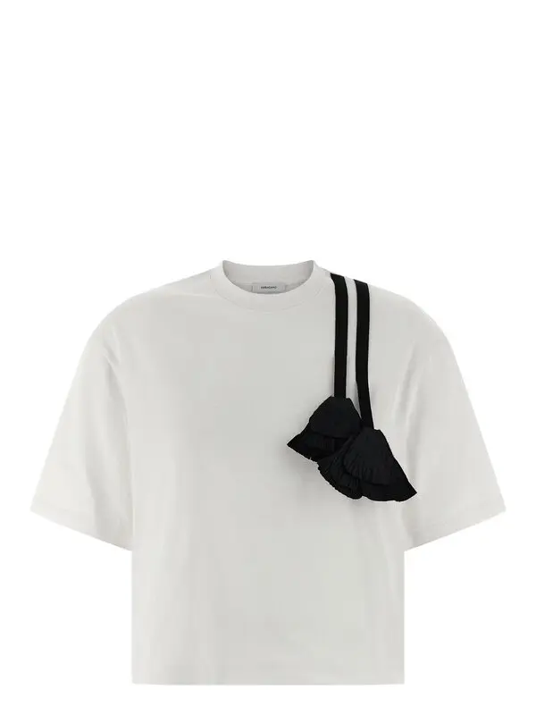 FERRAGAMO Floral Insert T-shirt - White/black