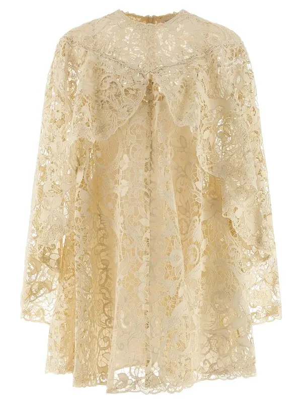 Zimmermann Memento Bird Lace Mini Dress - Beige