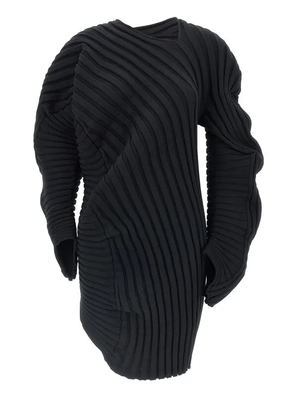 Issey Miyake Knit Ribbed Top - Black