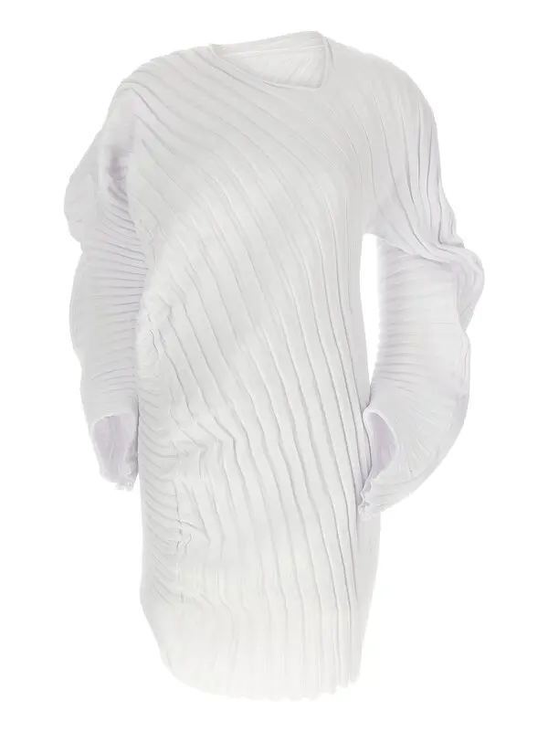 Issey Miyake Knit Asymmetric Top - White