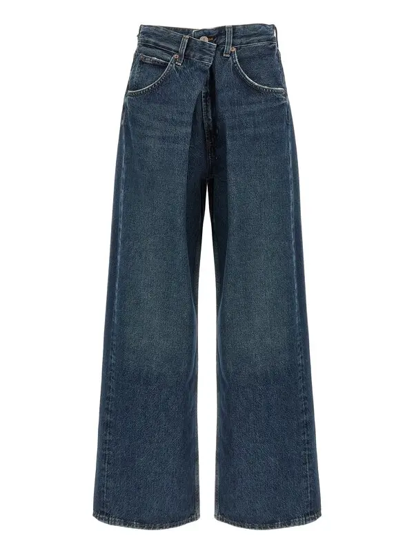 AGOLDE Vana Fold Wide-leg Jeans - Blue