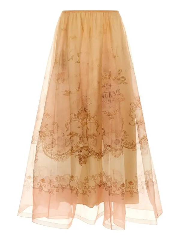 Zimmermann Hypnotic Organza Maxi Skirt - Beige