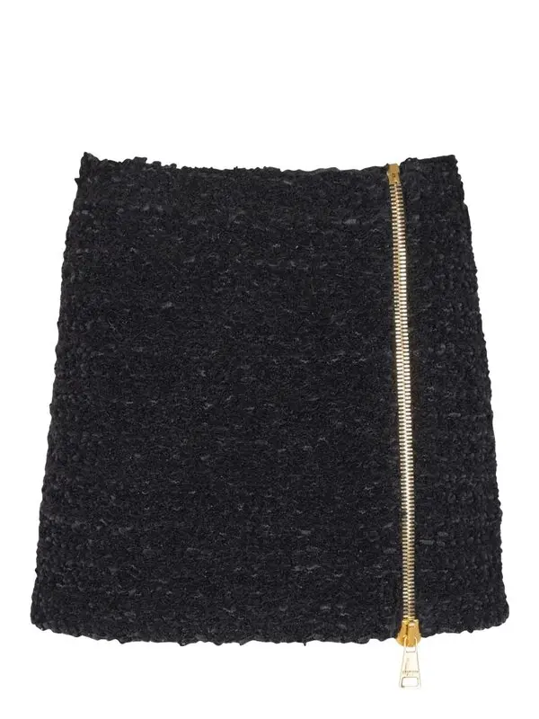 Balmain Tweed Mini Skirt - Black