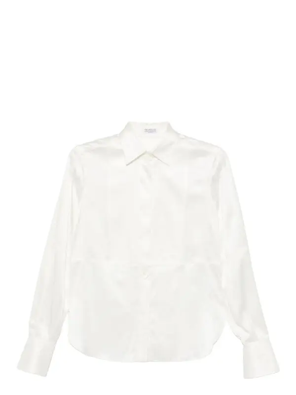 Brunello Cucinelli Satin Silk Shirt - White