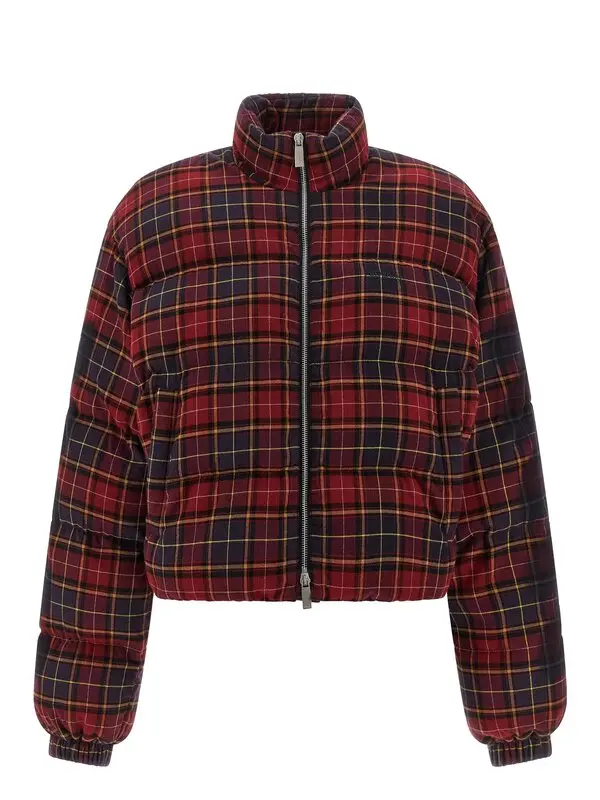 Off White Off-white Check Flan Arrow Spray Down Jacket - Bordeaux