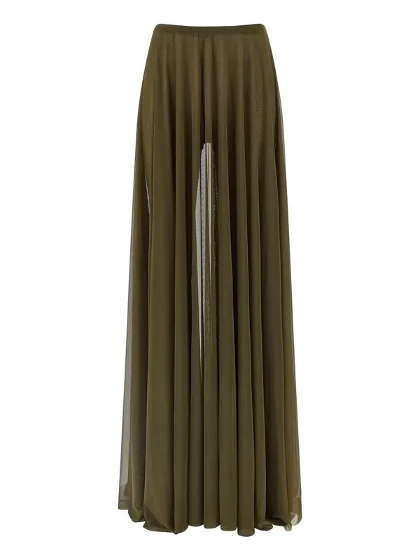 Norma Kamali Pleated Skirt With Built-in Leggings - Green