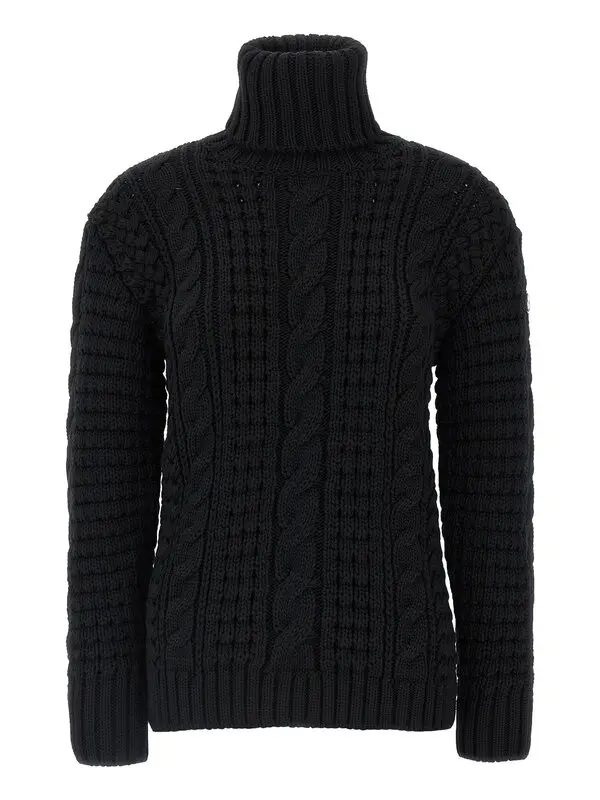 Moncler X Edward Enninful Tricot Turtleneck Sweater - Black