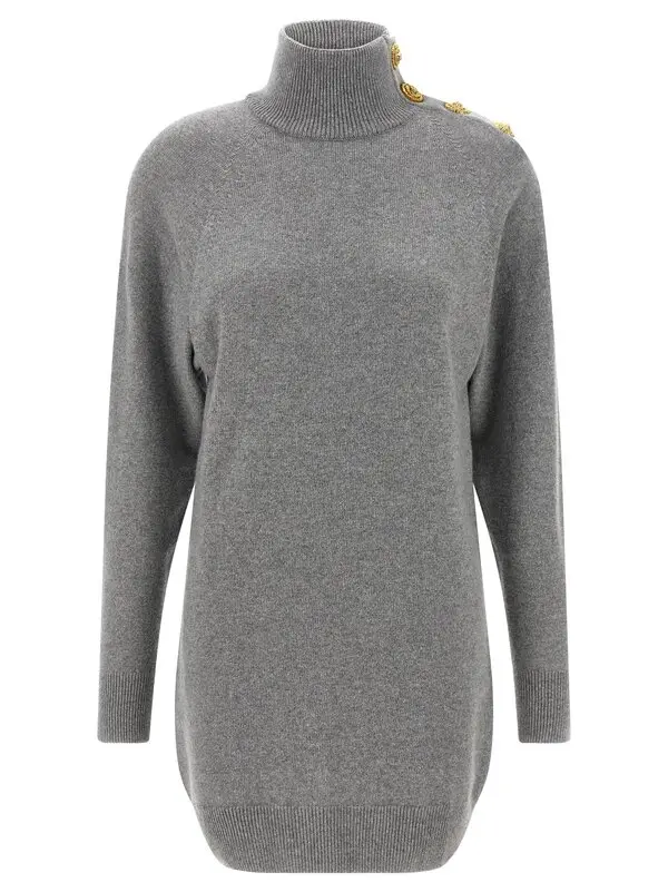 Balmain Cashmere Wool Mini Dress - Gray