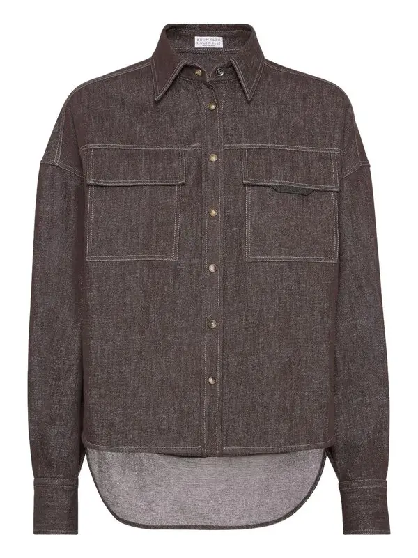 Brunello Cucinelli Denim Shirt - Brown