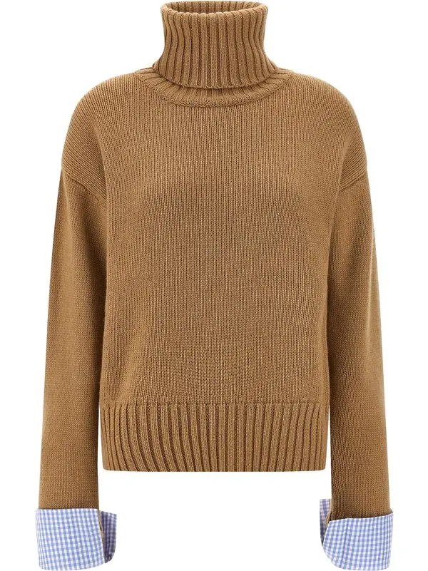MAISON JEJIA Vichy Cuffs Sweater - Beige
