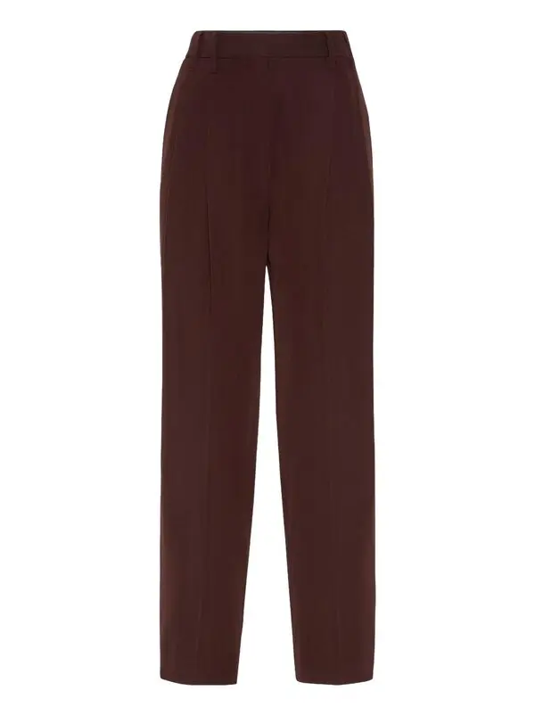 Brunello Cucinelli Wool Blend Trousers - Bordeaux