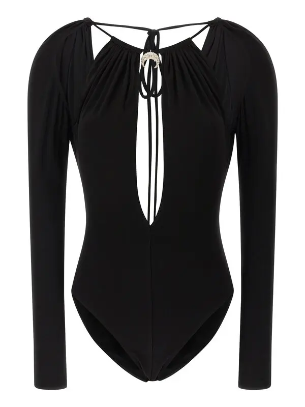 MARINE SERRE Jewel Pendant Bodysuit - Black