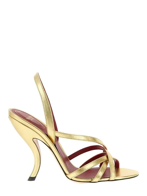 Valentino Garavani Fetishique Laminated Nappa Sandals - Gold