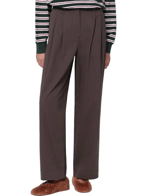 DUNST Cotton Trousers - Brown