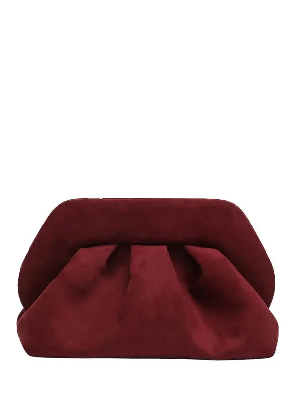 THEMOIRE Tia Clutch In Vegan Suede - Burgundy