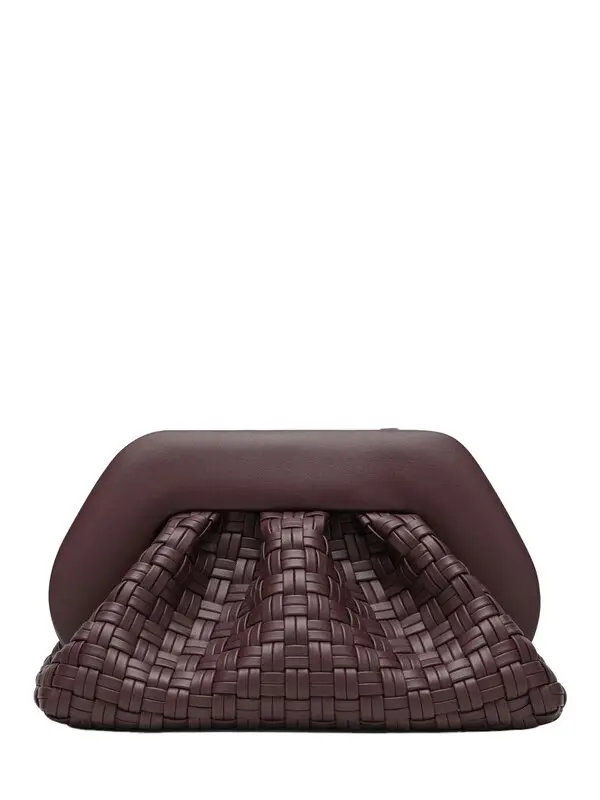 THEMOIRE Tia Woven Clutch - Burgundy
