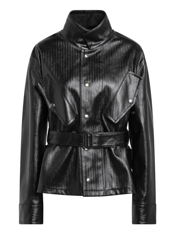 MAISON MARGIELA Laminated Belted Jacket - Black