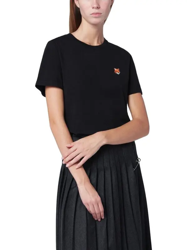 Maison Kitsuné T-shirt With Logo Patch - Black