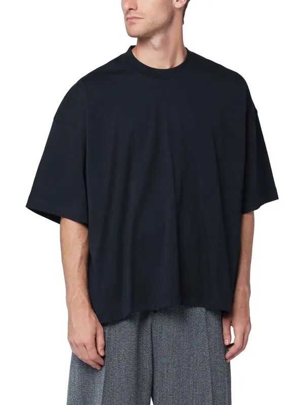 Studio Nicholson Oversized Navy Cotton T Shirt - Blue