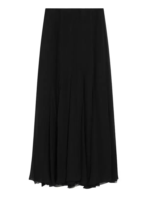 Chloé Silk Muslin Maxi Skirt - Black