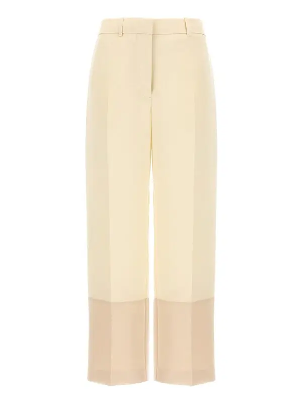 Tory Burch Cropped Wide-leg Trousers - White