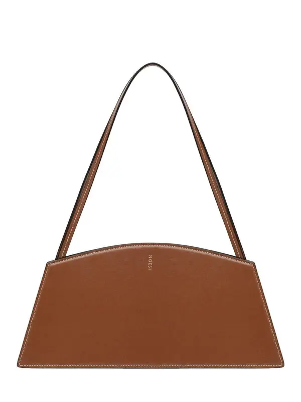 NOESI Elongated Leather Bag - Brown