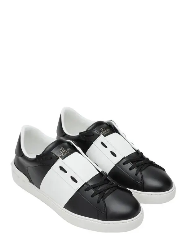 Valentino Garavani Open Leather Sneakers - Black