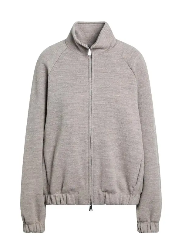 Max Mara Wool-blend Zip-up Sweatshirt - Beige