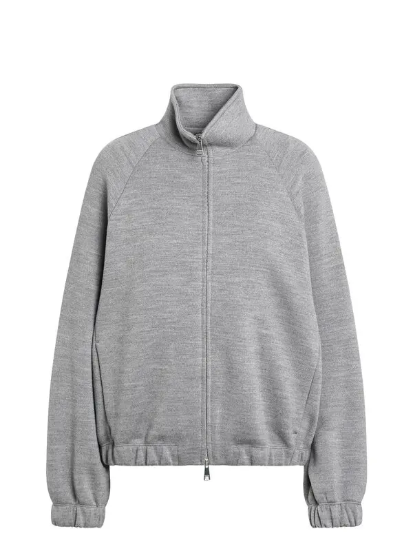 Max Mara Wool-blend Zip-up Sweatshirt - Grey