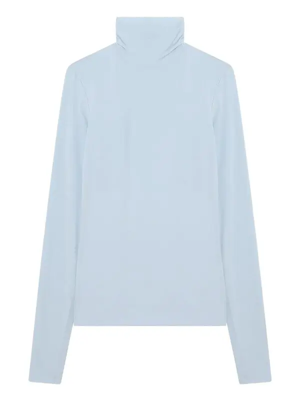Sportmax Light Jersey Knit Turtleneck Sweater - Blue