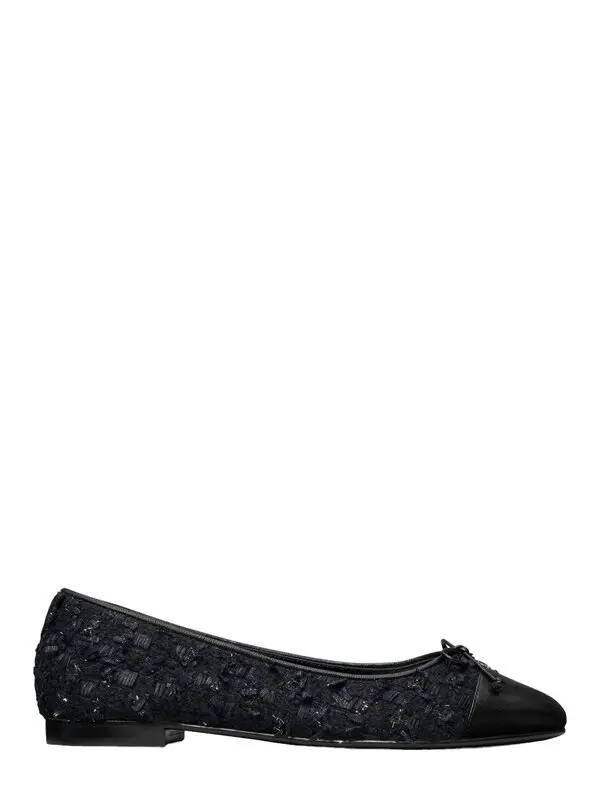 Tory Burch Cap-toe Tweed Ballet Flats - Blue
