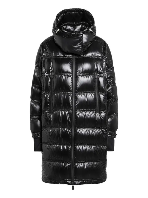 Moncler Long Glossy Down Jacket - Black