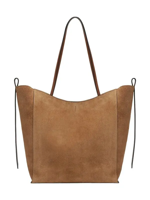 NOESI Cognac Suede Shopping Bag - Brown
