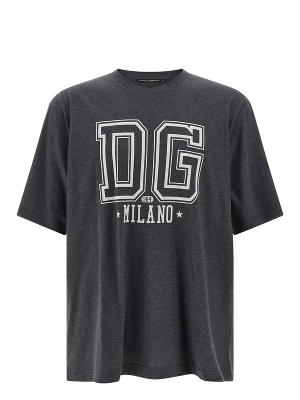 Dolce & Gabbana Flocked Print T-shirt - Gray