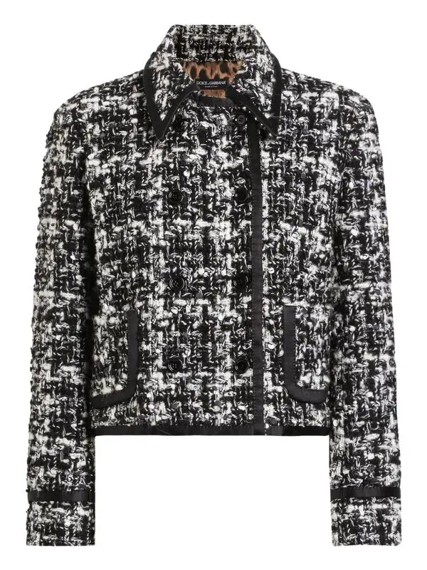 Dolce & Gabbana Tweed Wool-blend Jacket - Grey