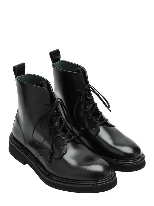 VINNY'S Officer Leather Boots - Black