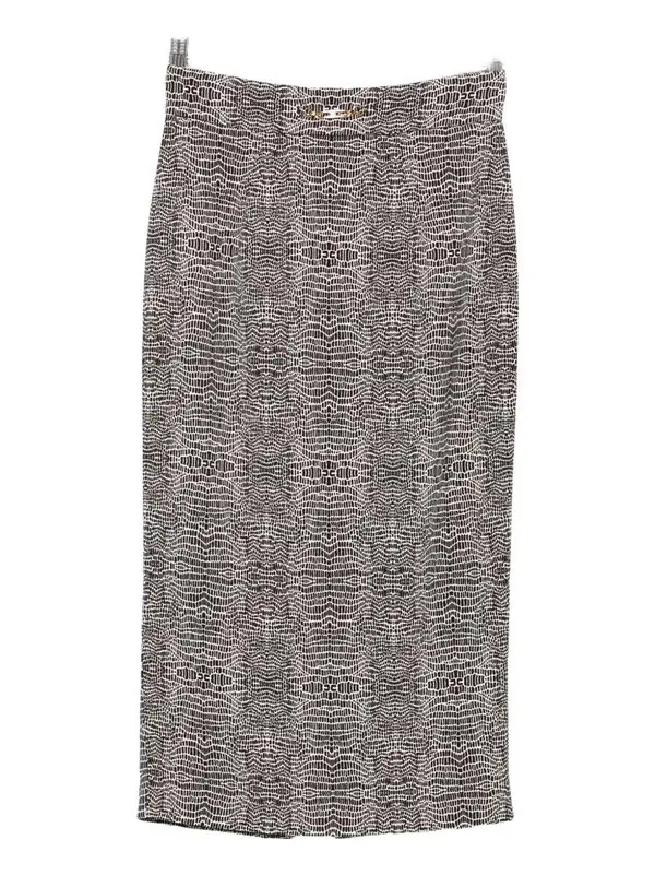 Elisabetta Franchi Midi Skirt With Gold-tone Hardware - Black