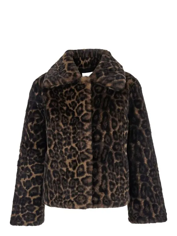 Apparis Blair Leopard Print Faux-fur Coat - Brown