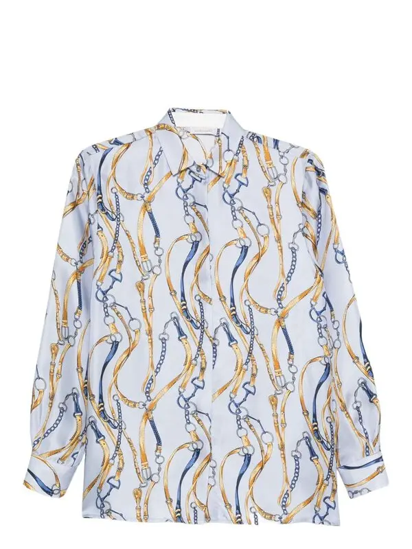 ARCHIVIO '67 Printed Silk Shirt - Clear Blue