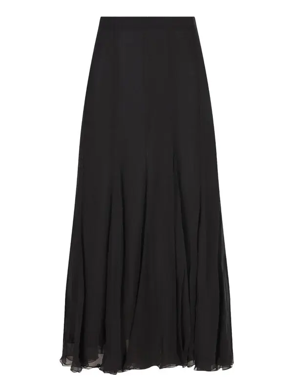 Chloé Silk Long Skirt - Black
