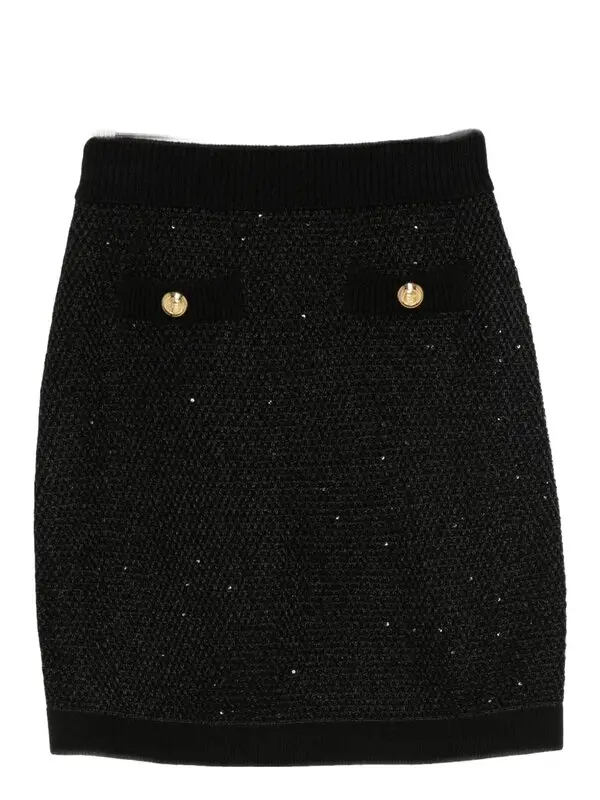 Elisabetta Franchi Wool Knitted Skirt - Black