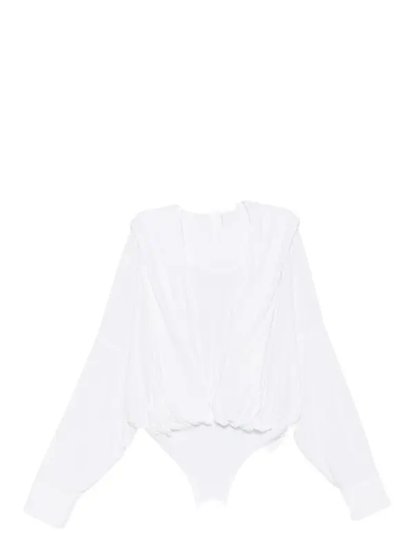 Norma Kamali Oversized Hooded Bodysuit - White