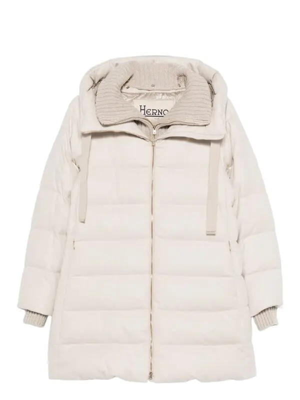 Herno Quilted Midi Down Jacket - Powder