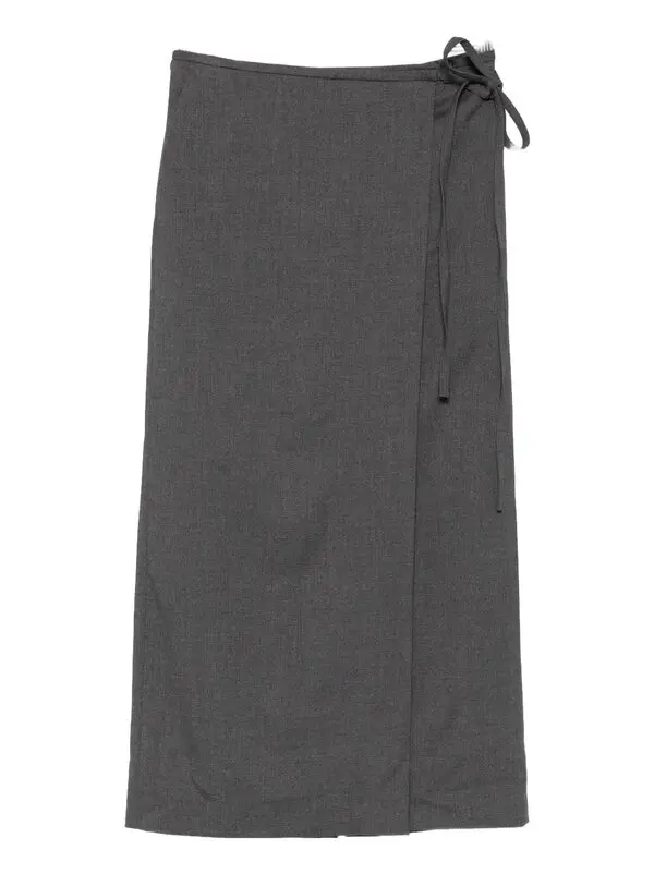DUNST Midi Wrap Skirt - Grey