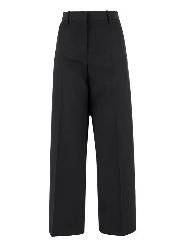 JIL SANDER Wool Straight-leg Trousers - Black