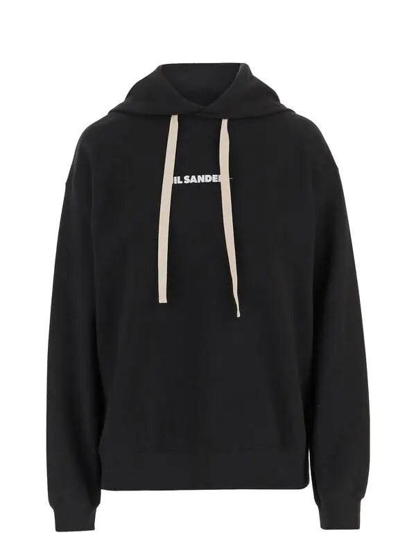 JIL SANDER Cotton Sweatshirt With Logo - Black