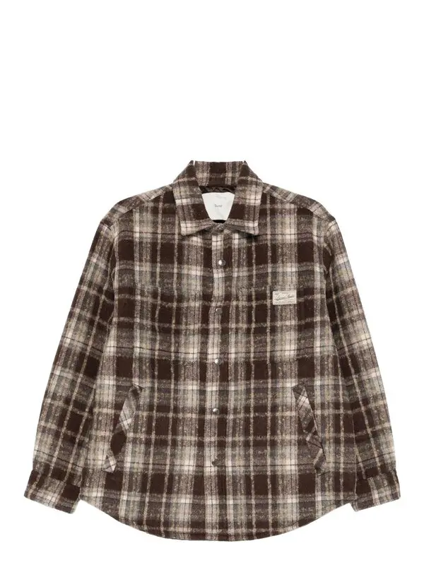DUNST Flannel Checked Shirt - Brown