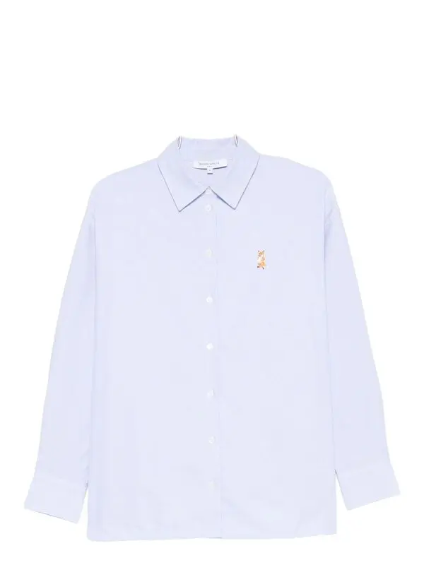 Maison Kitsuné Lady Fox Cotton Shirt - Clear Blue